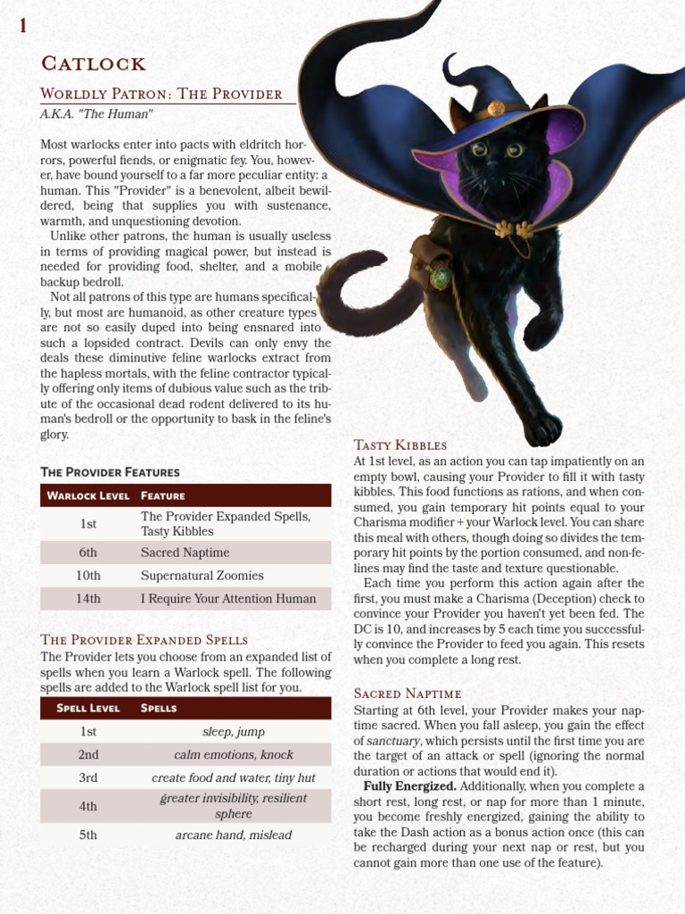 Catlock_WorldlyPatron_TheHuman_compressed | PDF | Dungeons & Dragons ...