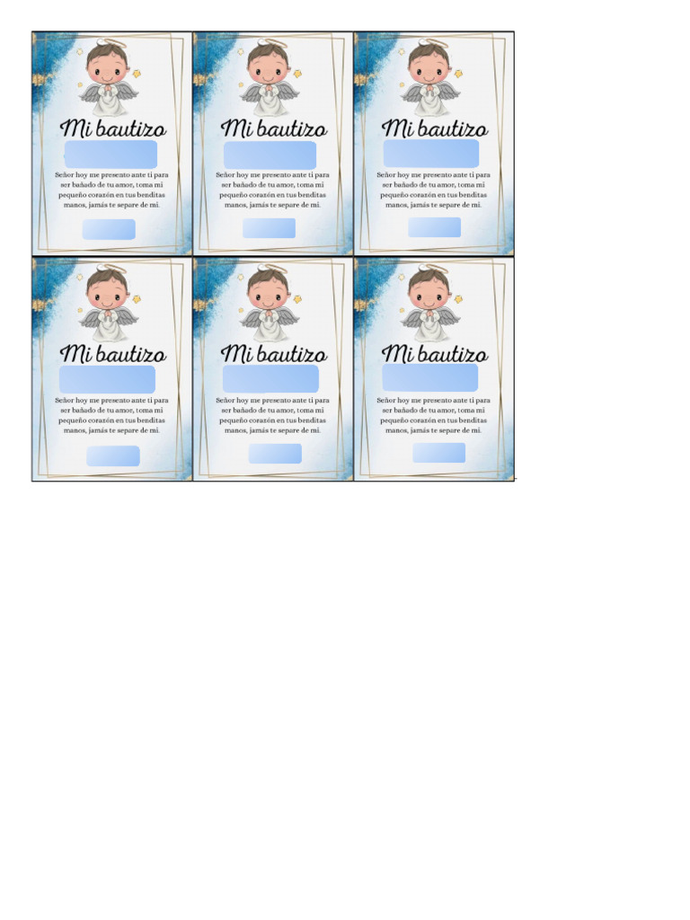 Tarjetas Bautizo | PDF