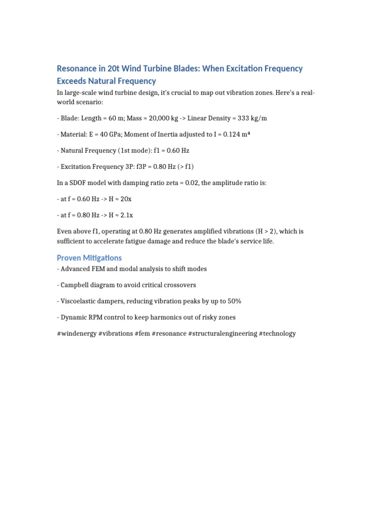 Resonance in Wind Turbine Blades Explained | PDF