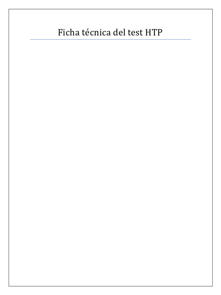 Ficha Técnica Del Test HTP | PDF