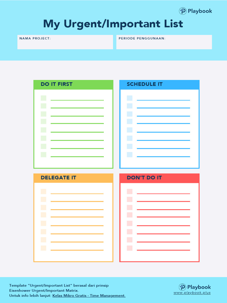 My Urgent Important List | PDF
