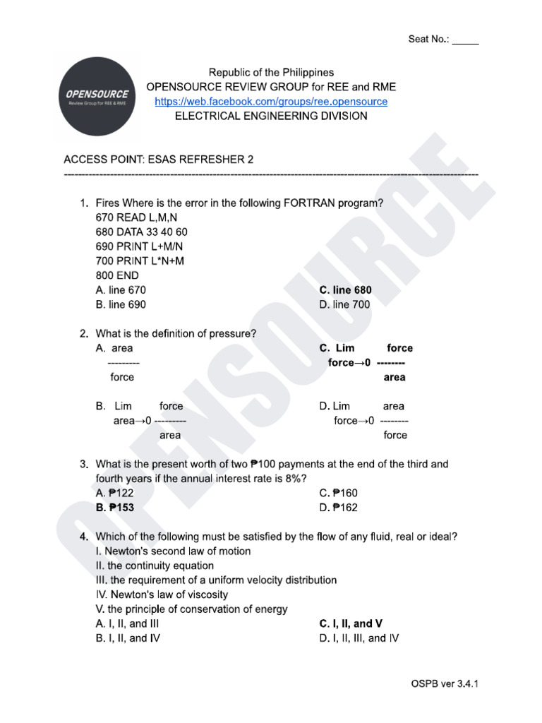 Esas Refresher 2 | PDF
