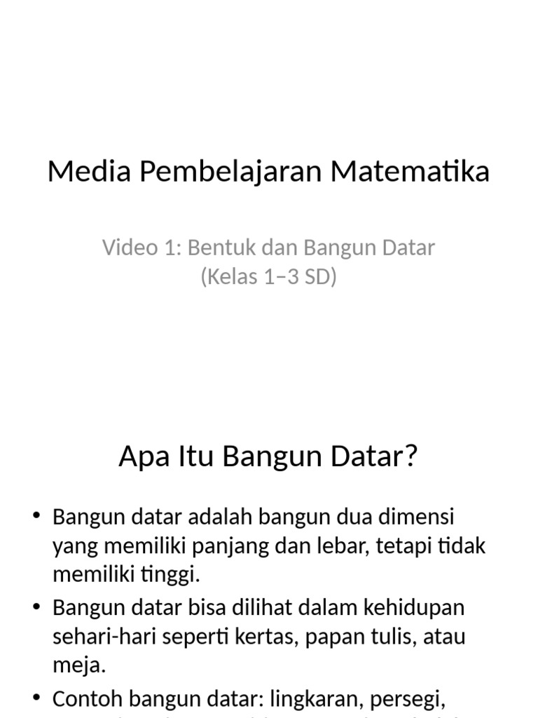 Video 1 Bangun Datar Lengkap | PDF
