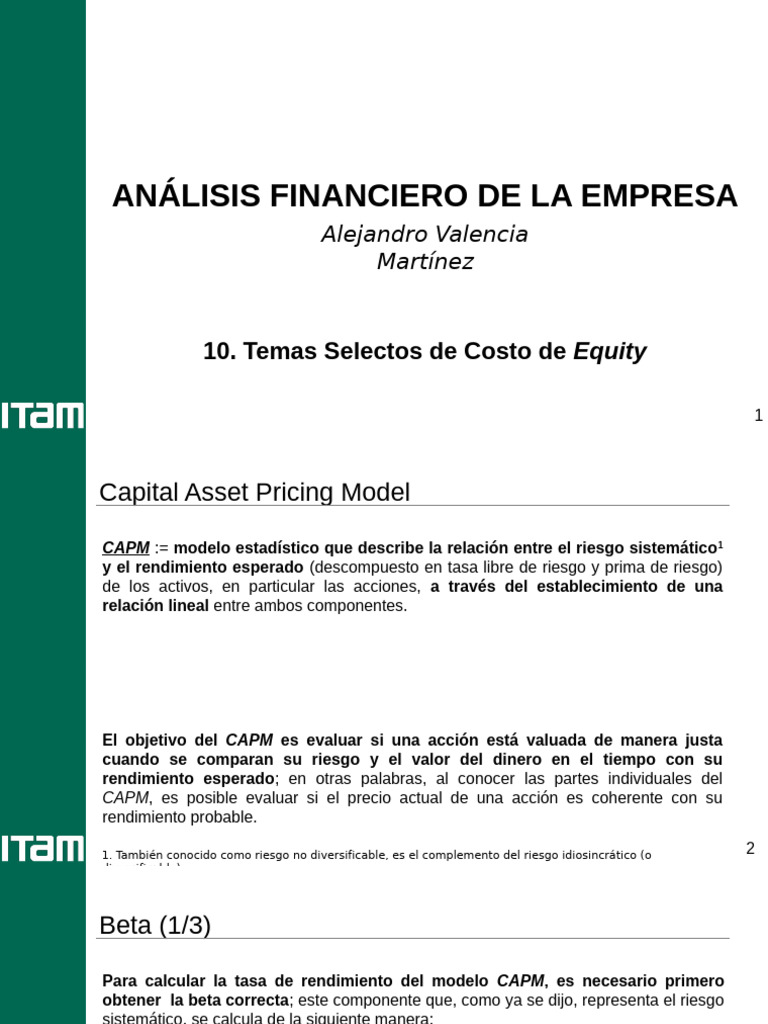 Análisis Financiero de La Empresa: 10. Temas Selectos de Costo de | PDF ...