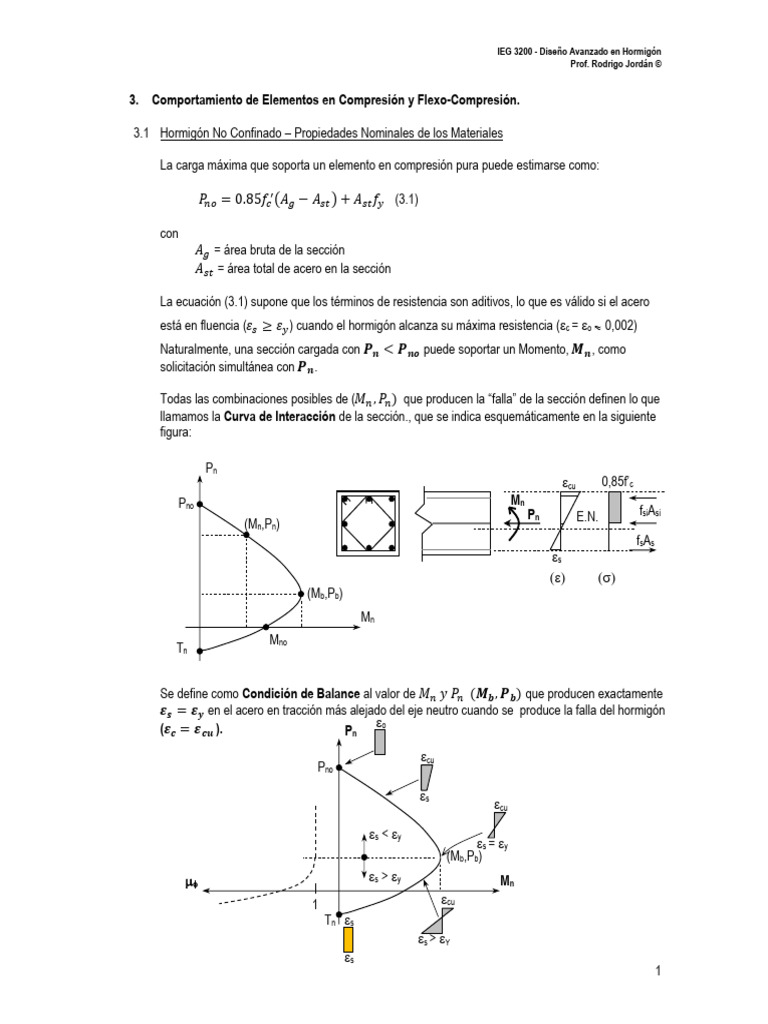 Diseño Avanzado en Hormigón: Compresión y Flexo-Compresión | PDF ...