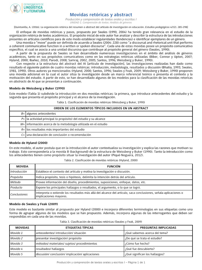 Movidas retóricas en abstracts académicos | PDF | Science | Cognición