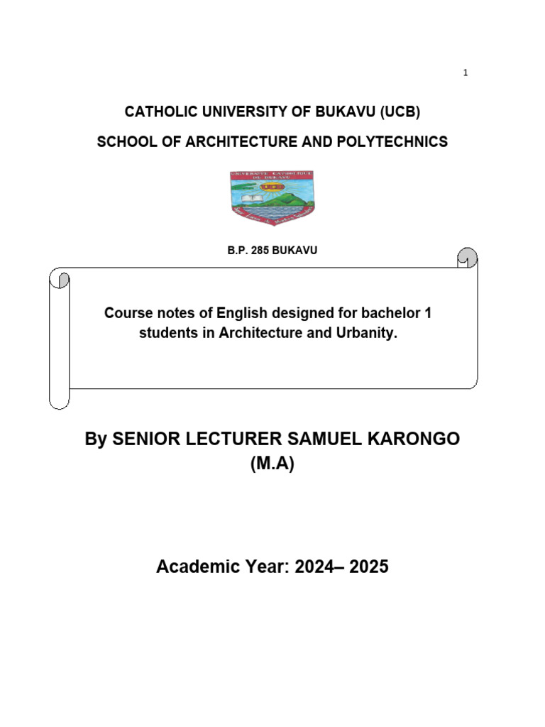 English Bac1 Arch 2024-2025 Ucb | PDF | Dubai