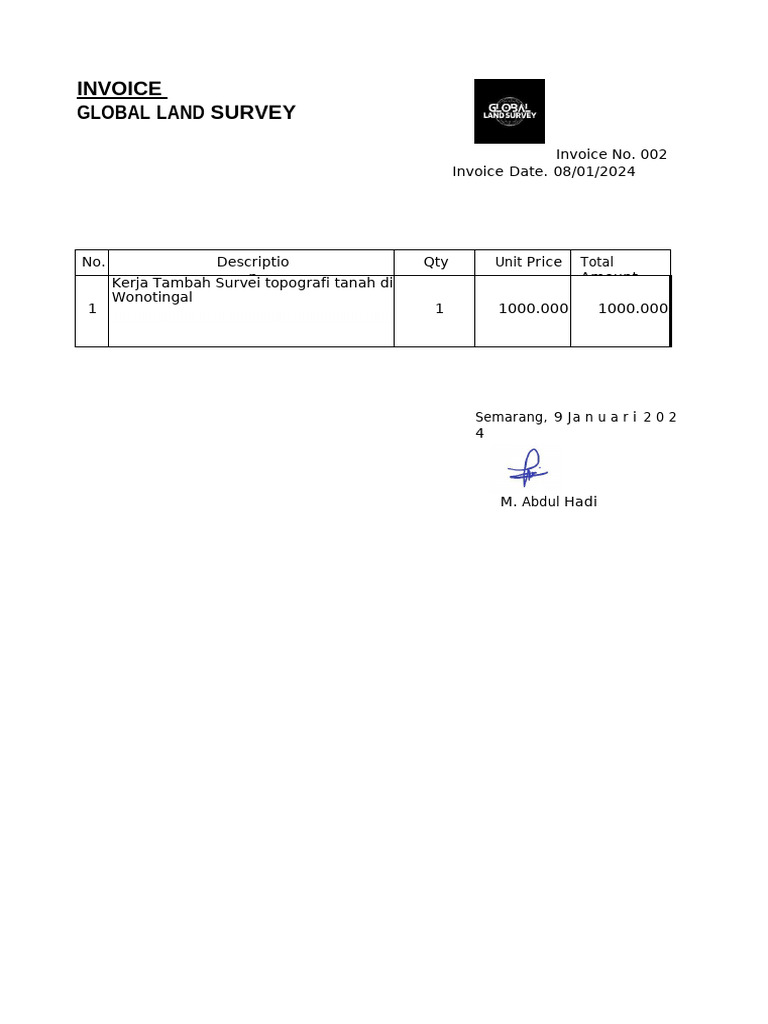 Invoice Global Land-2 | PDF