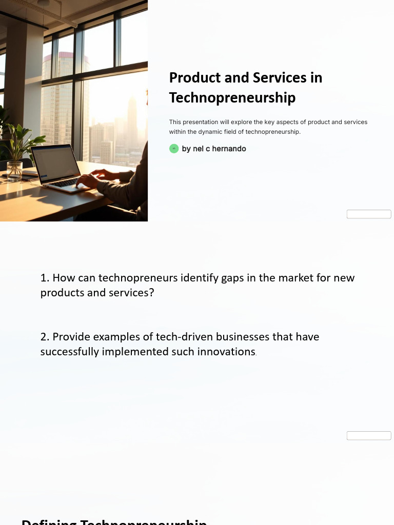 Technopreneurship: Products & Services Guide | PDF | Artificial Intelligence | Intelligence (AI ...