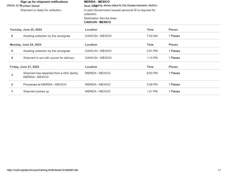 DHL Express Shipment Tracking in Mexico | PDF