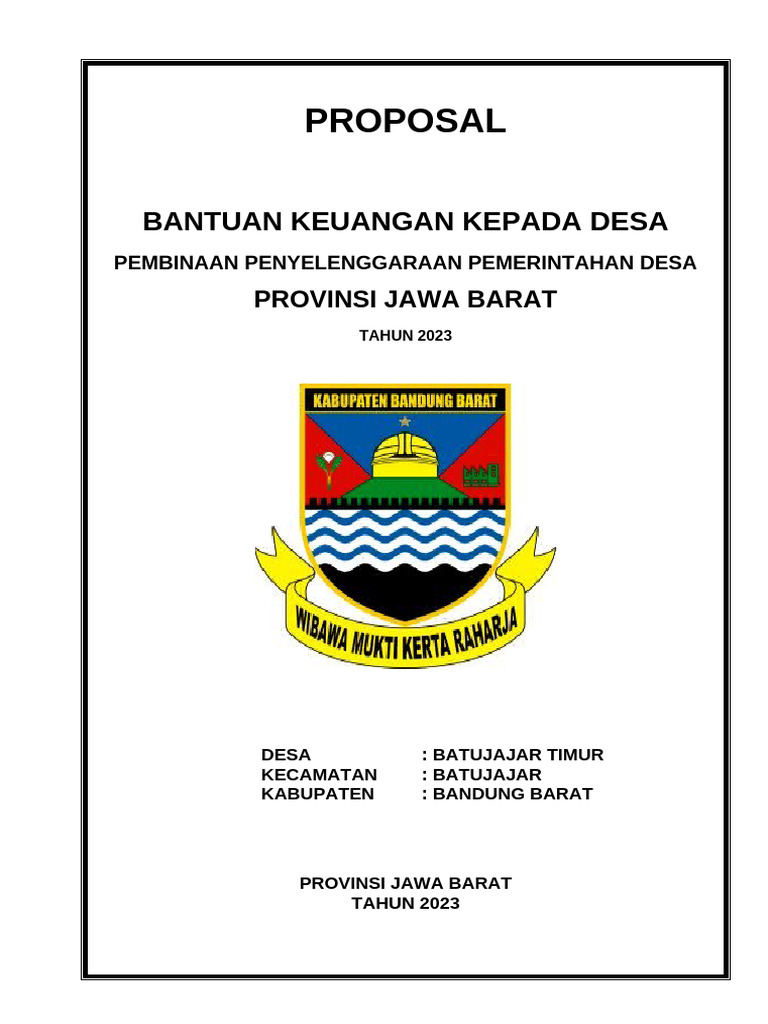 Proposal Awal Banprov Jadi Pakai Okeh | PDF