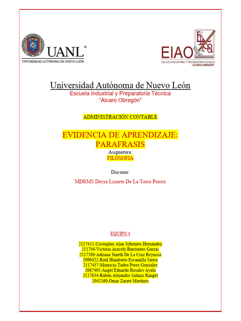 Equipo 4 - EV4 - FILOSOFIA | PDF | Pensamiento | Conocimiento