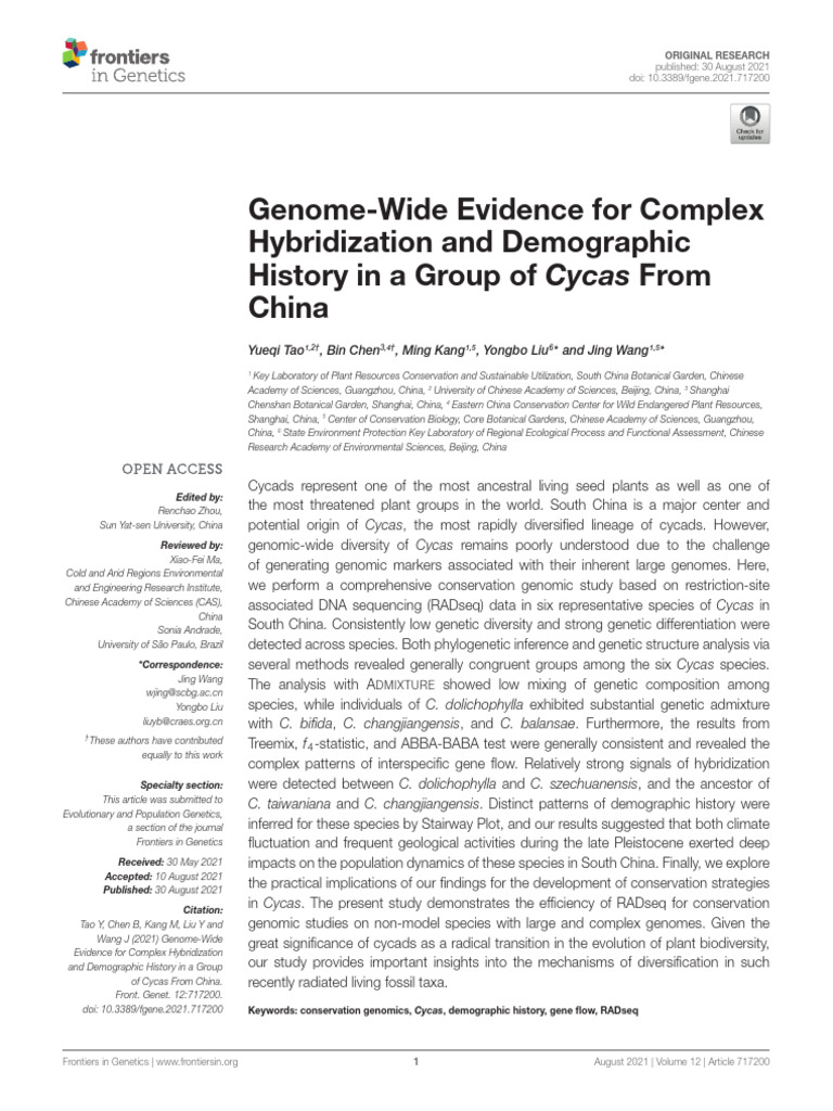 Genome-Wide Evidence For Complex Hybridization and | PDF | Single ...