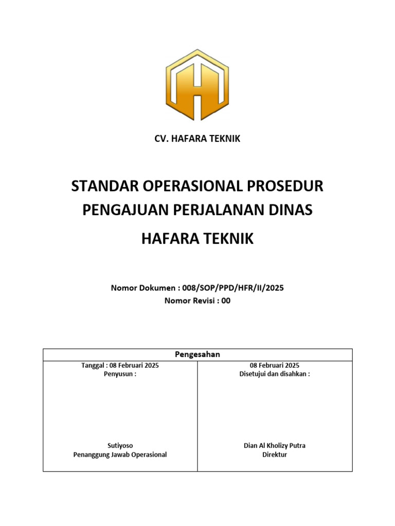 Sop - 008 Perjalanan Dinas | PDF