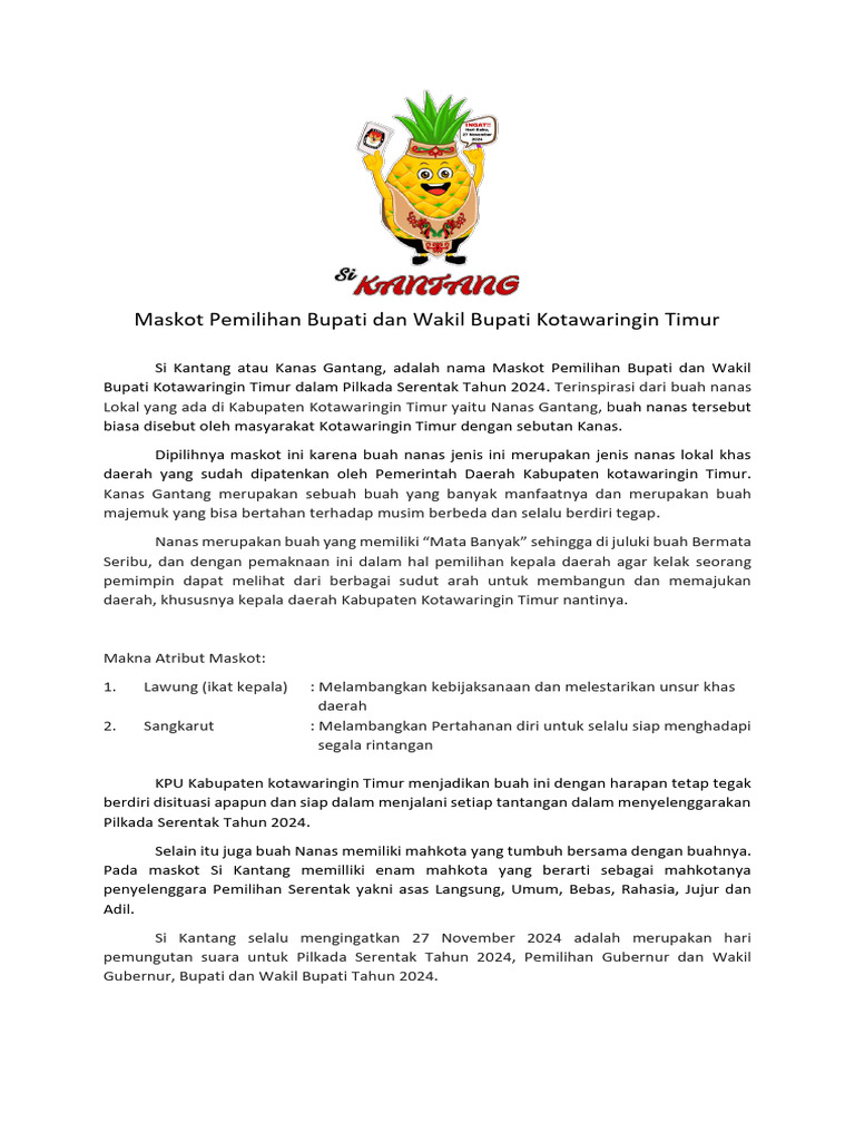 Maskot Si Kantang | PDF