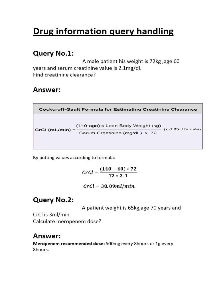 Drug Information Query Handling | PDF