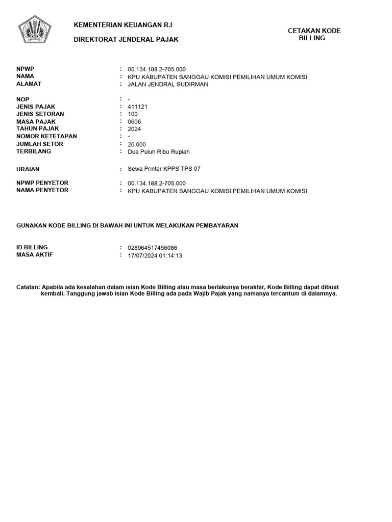 Sewa Printer KPPS TPS 07 | PDF