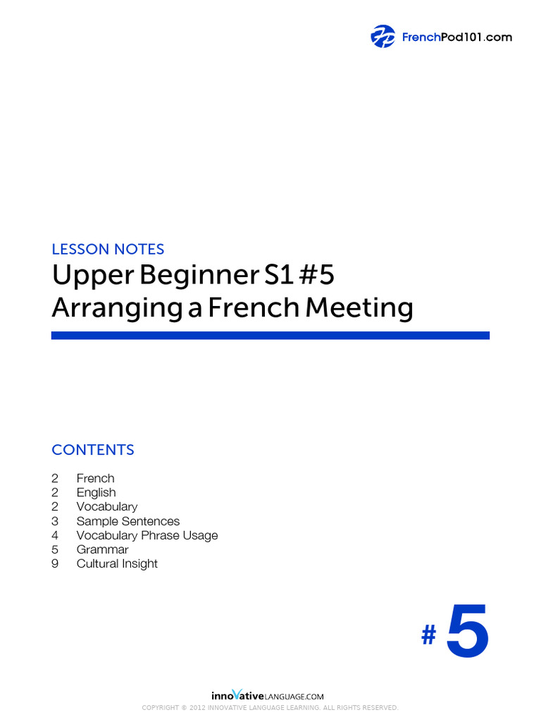 UB S1L5 022812 Fpod101 | PDF | Linguistics | Grammar