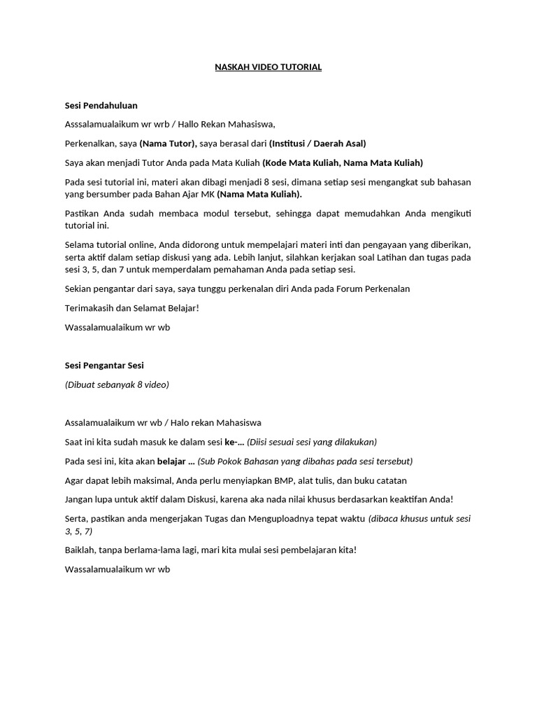 Tutorial Online Mata Kuliah Interaktif | PDF