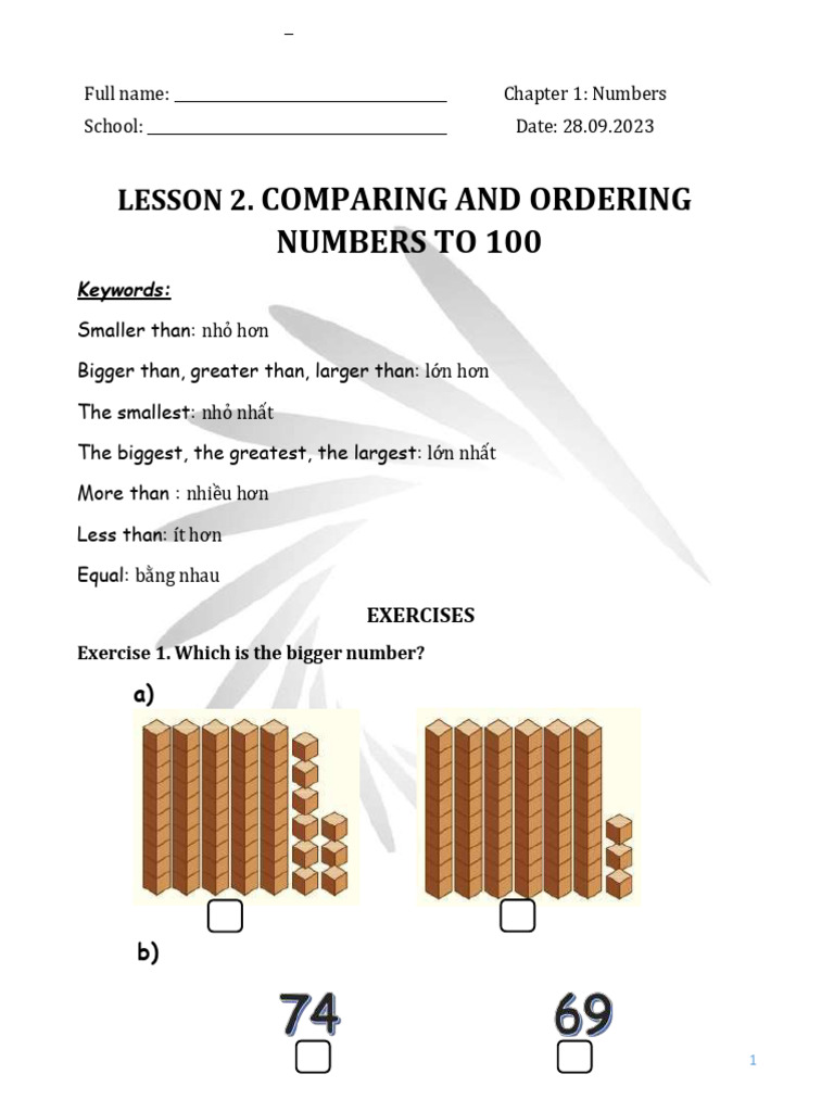 Year 5: Ordering Numbers Lesson | PDF