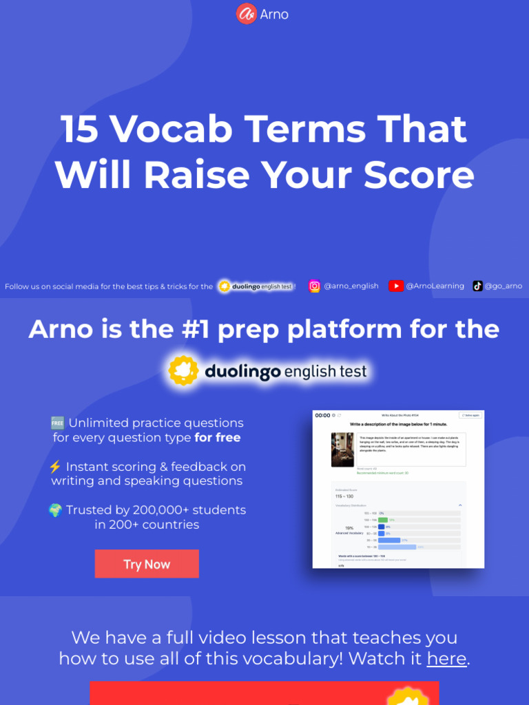 15 Vocabulary Terms to Boost Scores | PDF