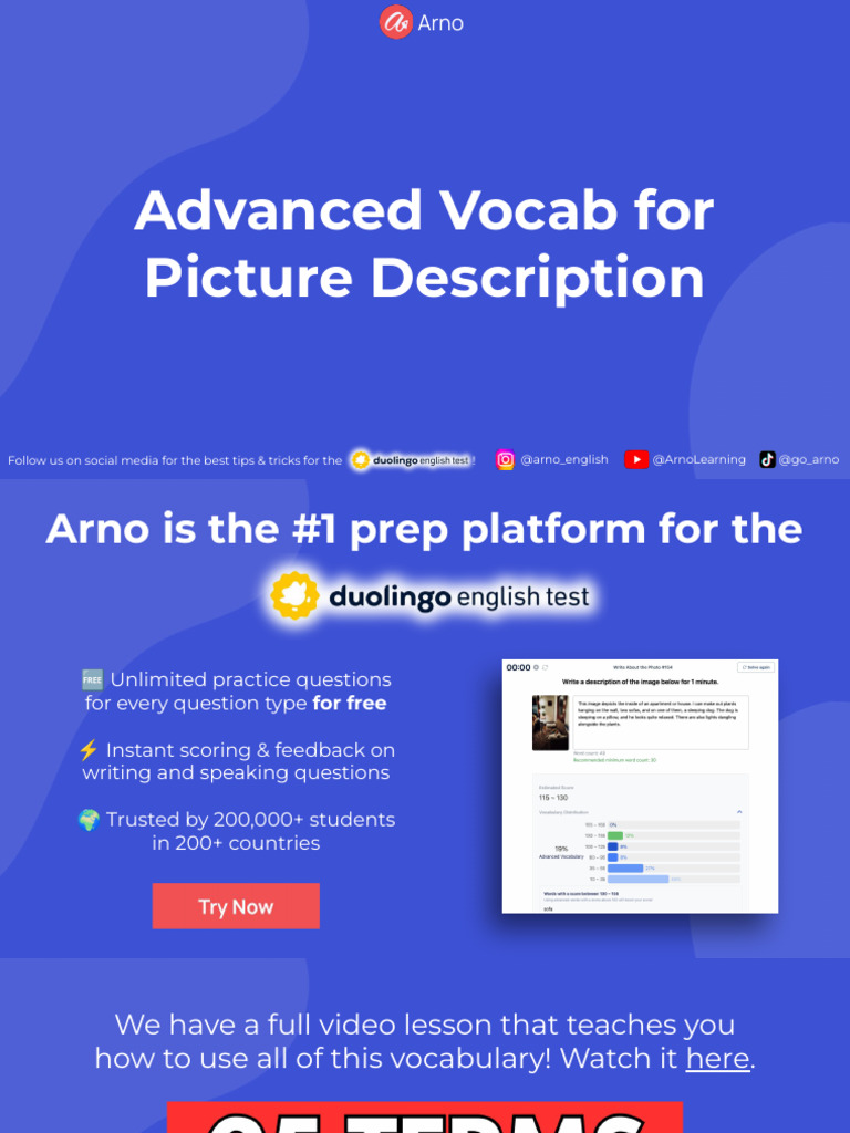 Advanced Vocabulary for Picture Descriptions | PDF | Paintings