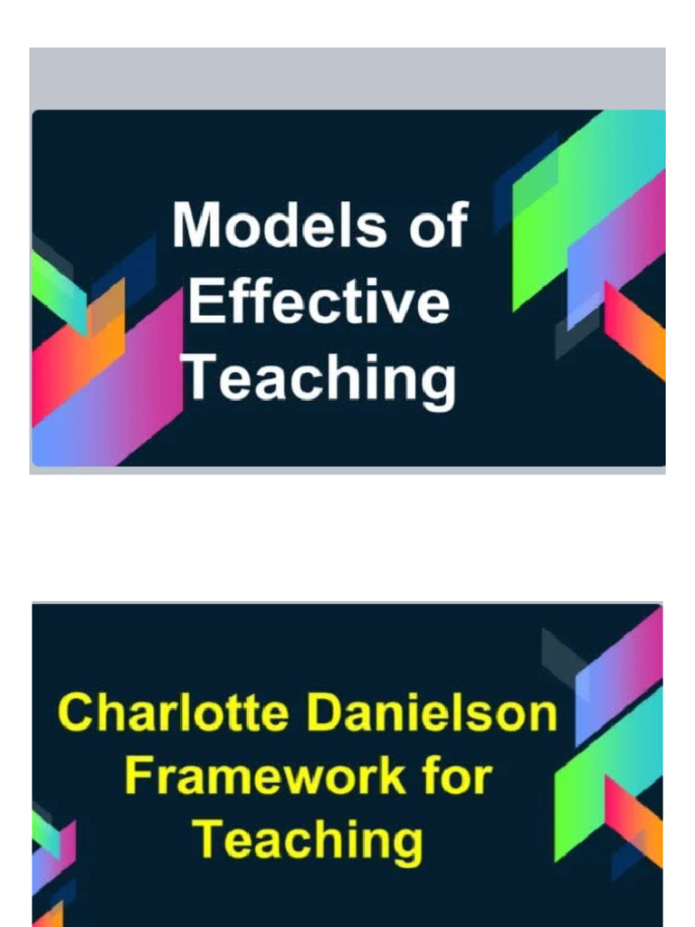 4 Models of Effective Teaching | PDF