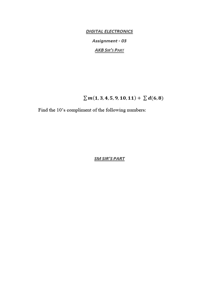 Digital Electronics Assignment - 03 (UPDATED) | PDF