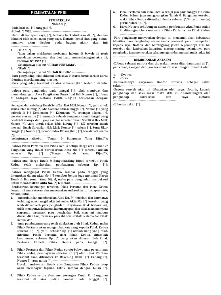 Pembatalan PPJB | PDF