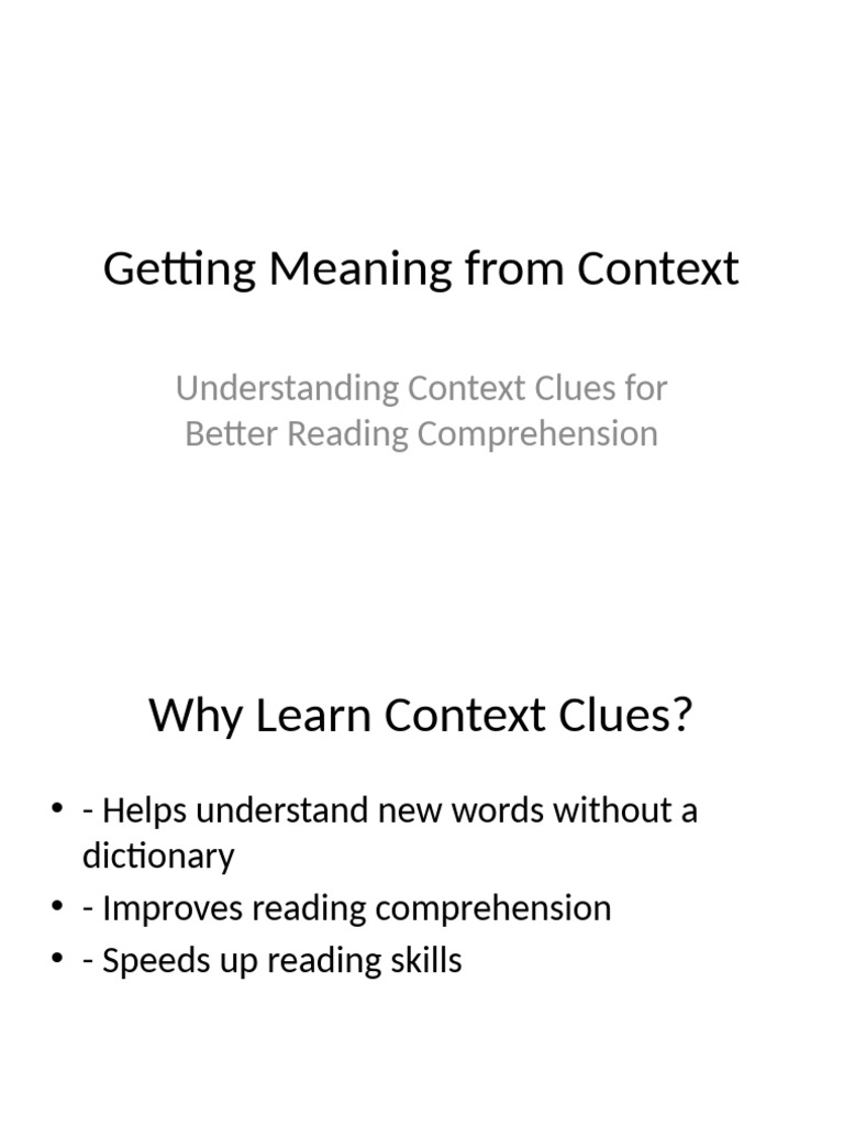 Mastering Context Clues for Reading | PDF