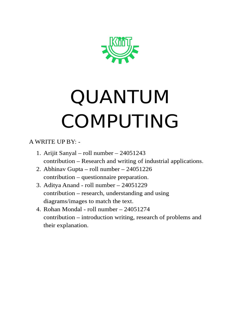 QUANTUM_COMPUTING_-_Physics_Critical_Thinking_Assignment[1] | PDF | Quantum Computing | Computing