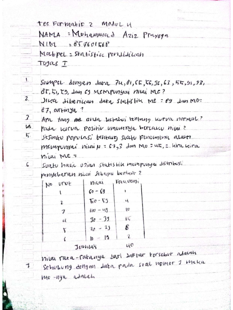 tugas 1 statistik modul 4 2-8_2 | PDF