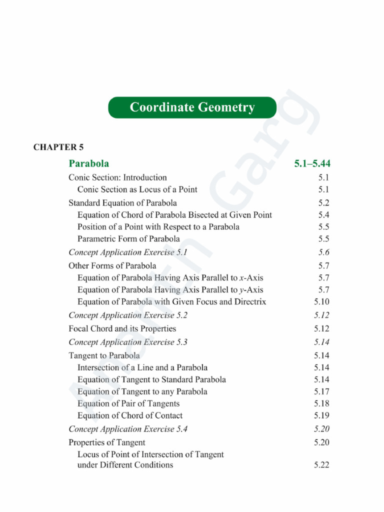 Parabola Chapter | PDF