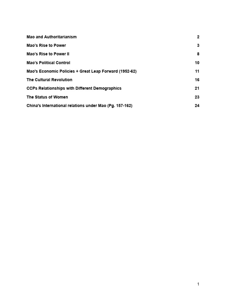 Mao's Authoritarian Rule in China | PDF | Mao Zedong | Communism