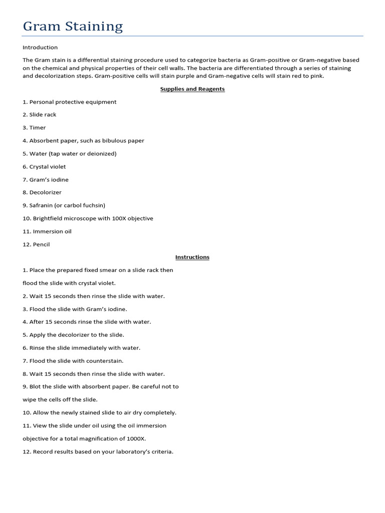 Gram Staining | PDF