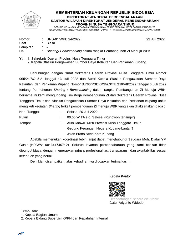 UND 81 - Ke Sekda Prov NTT Dan Stasiun PSDKP Kupang | PDF