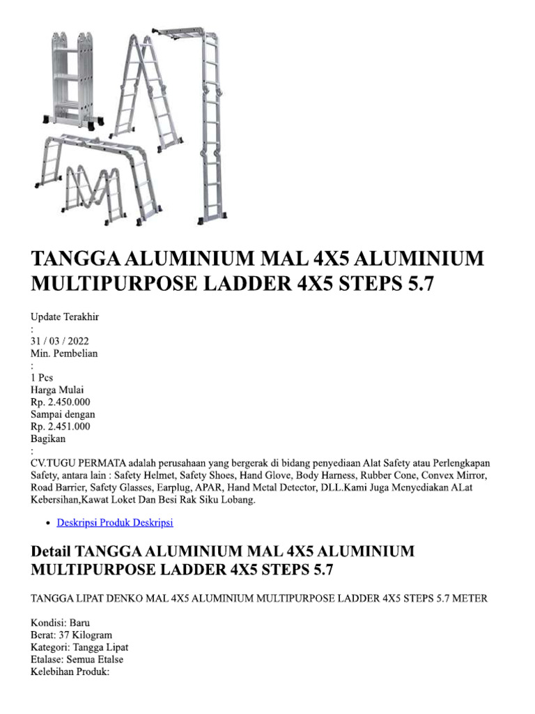 Multipurpose Ladder 4x5 Steps 5.7M | PDF