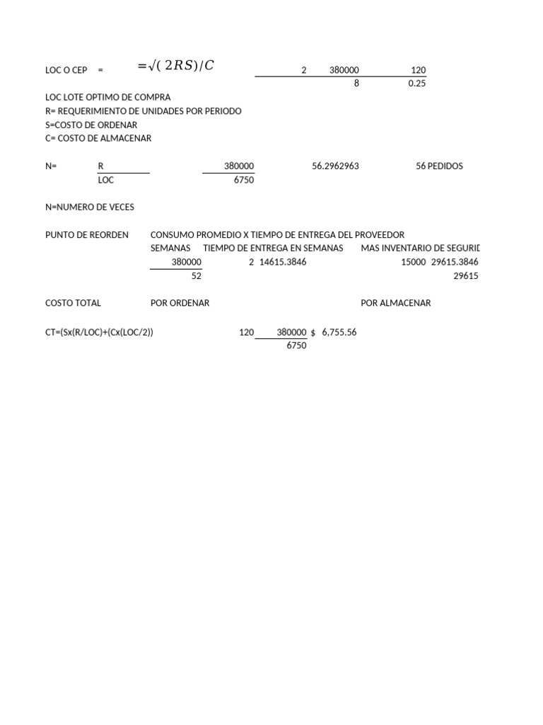 Cálculo de Lotes Óptimos de Compra | PDF