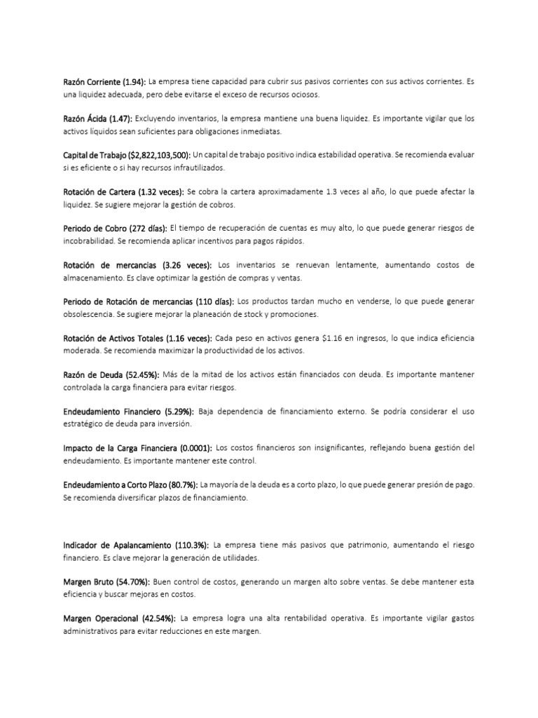 Análisis de la Razón Corriente y Liquidez | PDF | Rentabilidad sobre ...