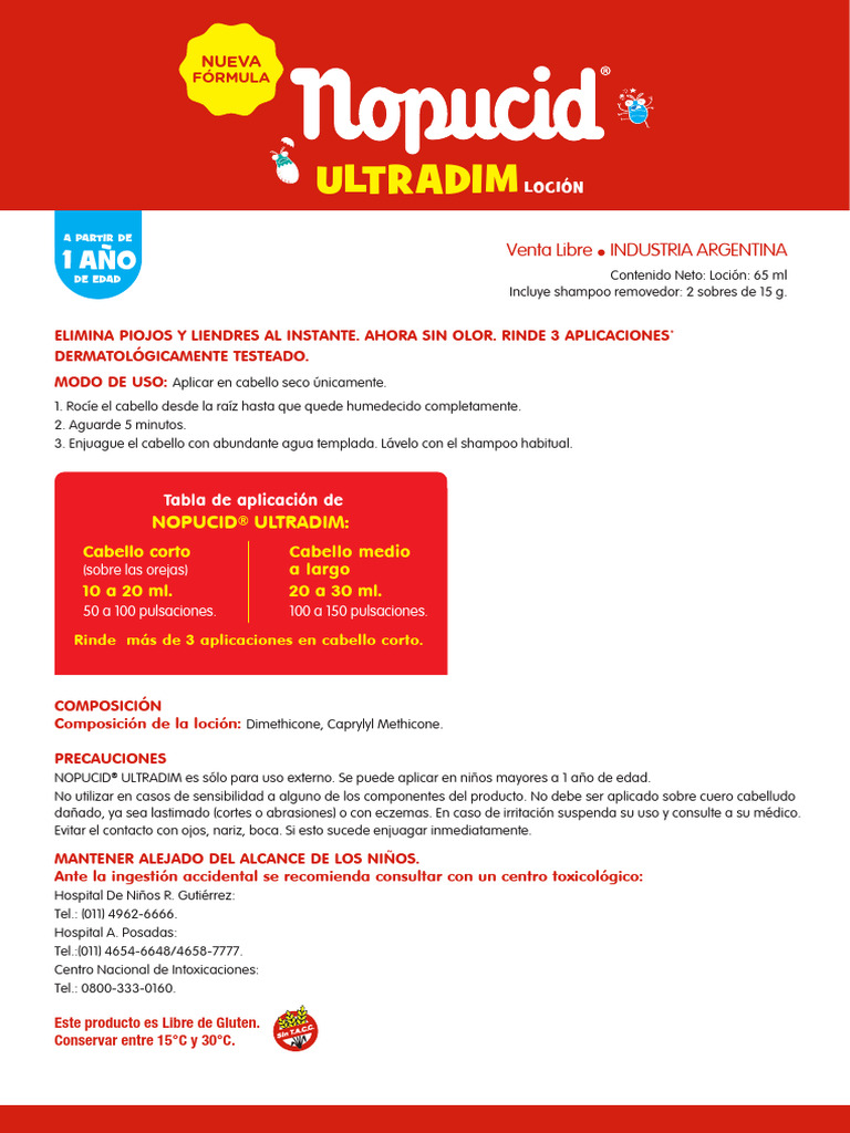 Nopucid Ultradim: Loción Antipiojos | PDF | Pelo
