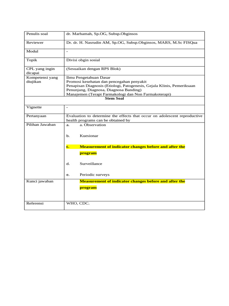 Template Soal CBT | PDF