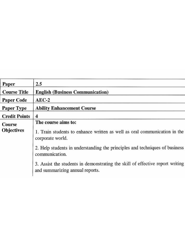 English Aec 2 , Sem 2 Syllabus | PDF