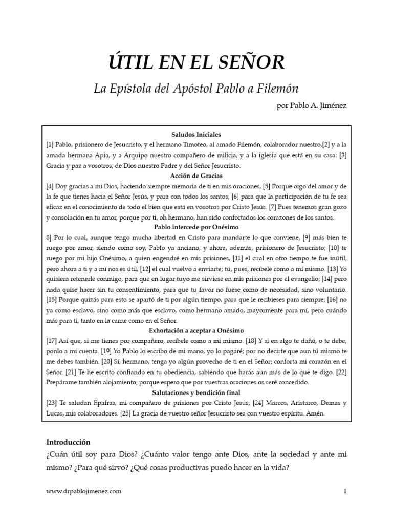EB FIlemon | PDF | Epístola a Filemón | Pablo el apóstol