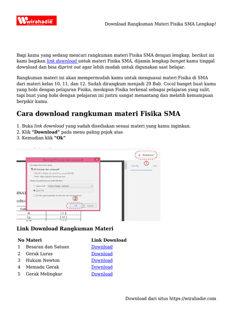 Download Rangkuman Materi Fisika SMA Lengkap! | PDF