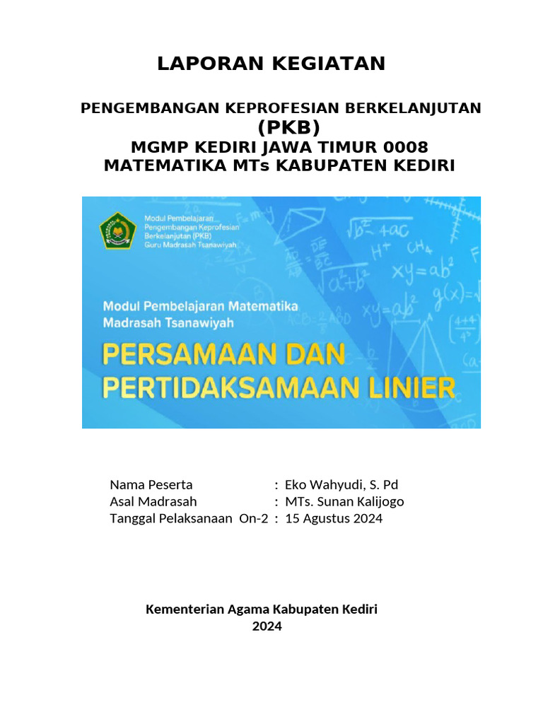 Laporan PKB ON - 2 EKO 2024 - 090637 | PDF