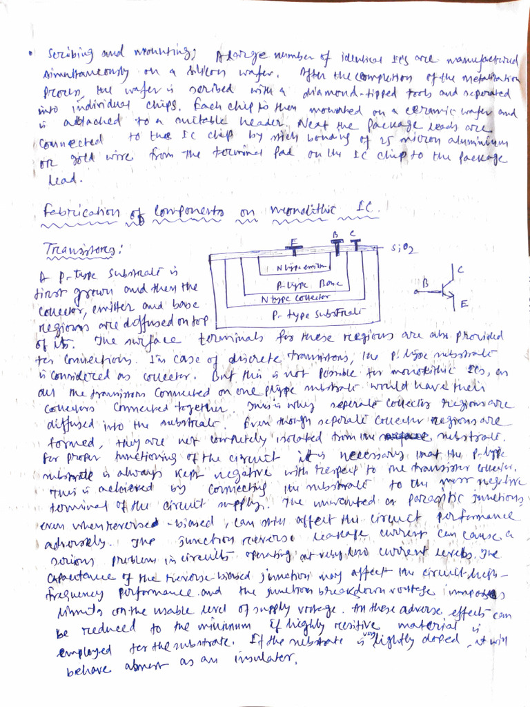 Fabrication of IC Components On Monolithic IC | PDF
