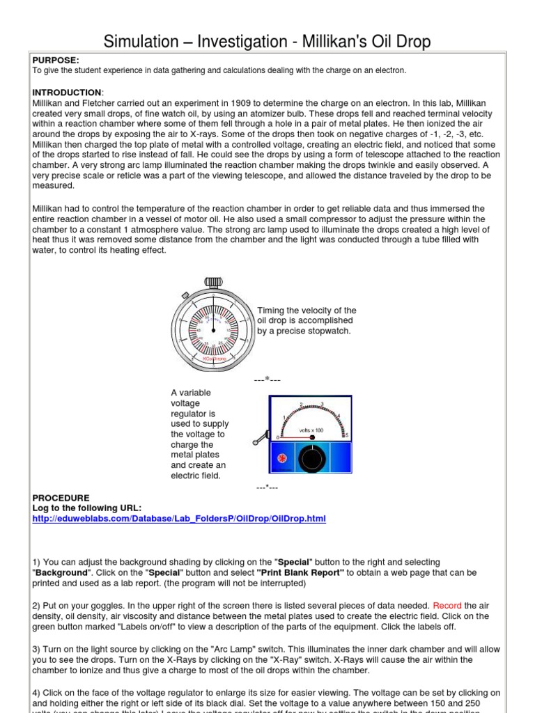 Simulation Investigation_Millikan Oil Drop Experiment ...