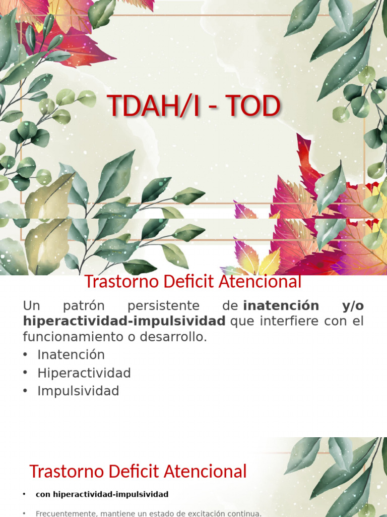 Tod Tda | PDF | Desorden hiperactivo y deficit de atencion | Psicología cognitiva