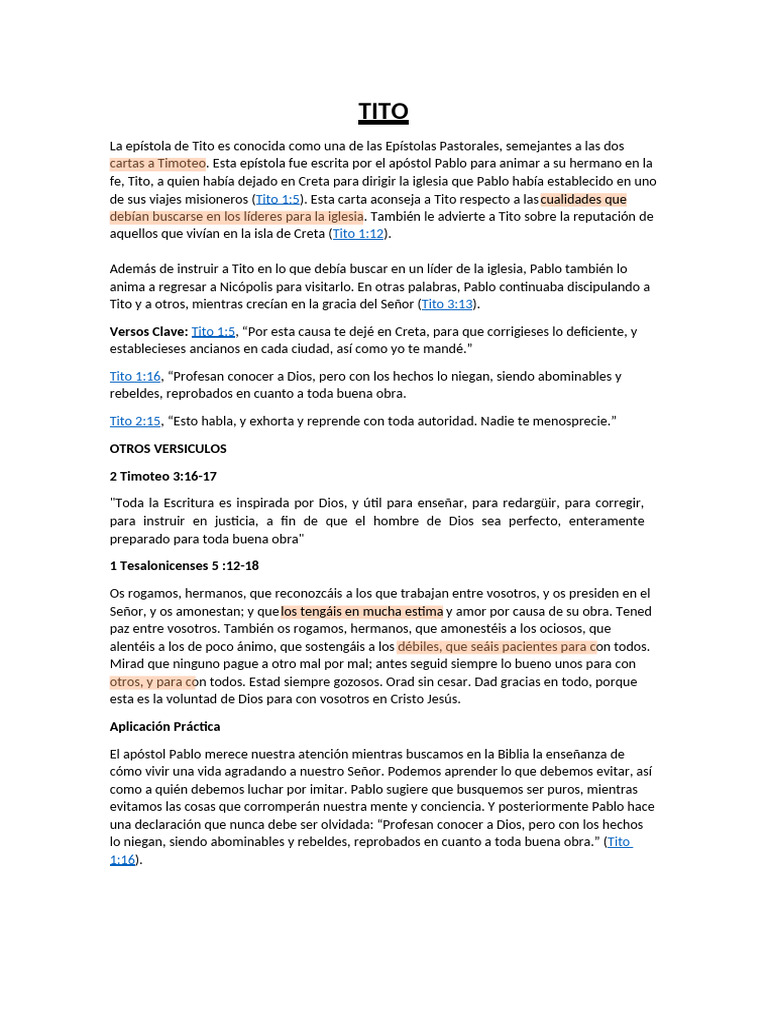 Tito | PDF | Pablo el apóstol | Teología