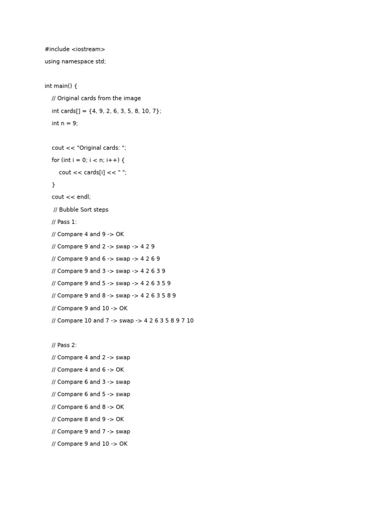CO Bubblesort Steps - CPP | PDF